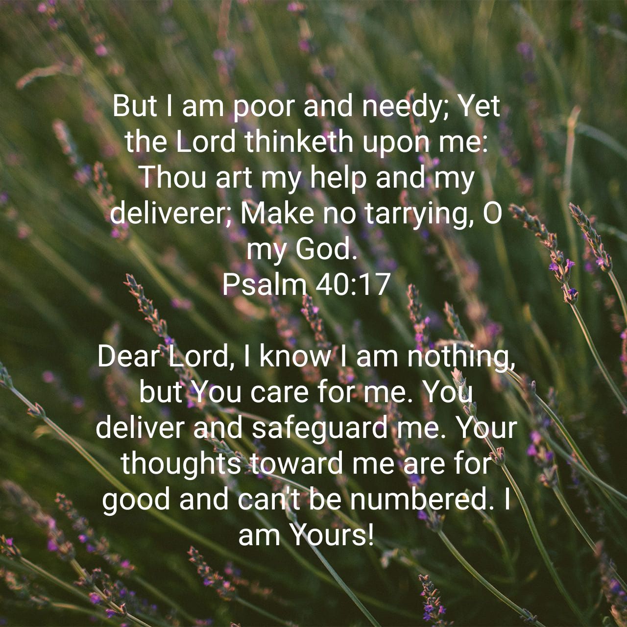 Psalm 40:17 Prayer | Praises & Phrases