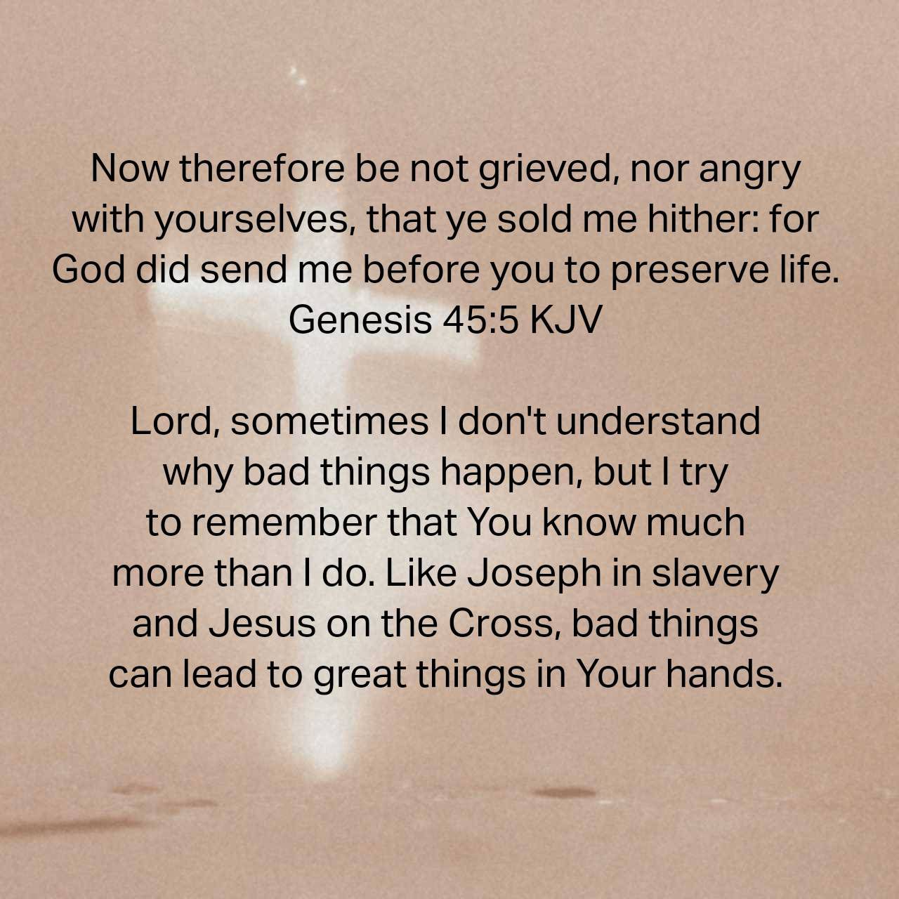 Genesis 45:5 Prayer | Praises & Phrases